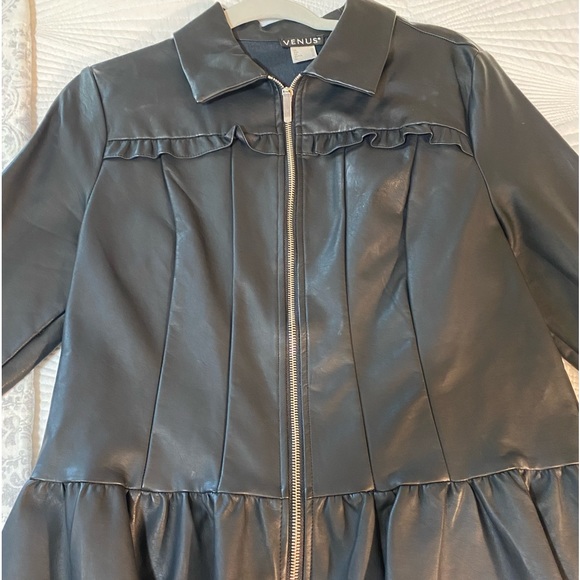 VENUS | Jackets & Coats | Venus Faux Leather Peplum Jacket | Poshmark